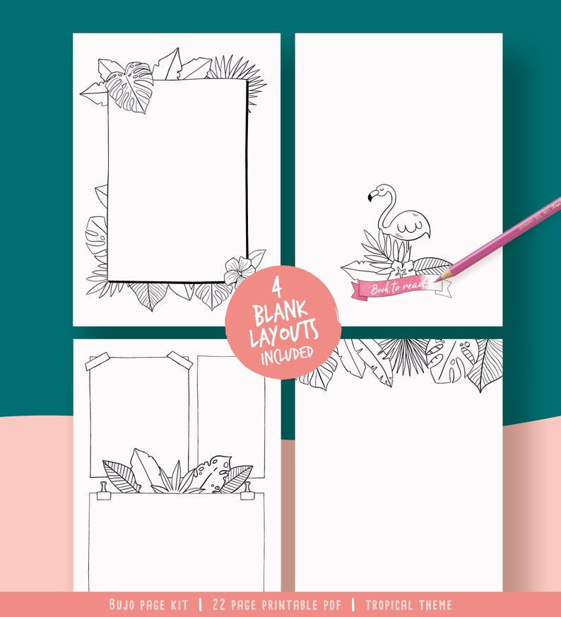 Printable Pages for Illustrated Planner Coloring Tropical - Etsy UK