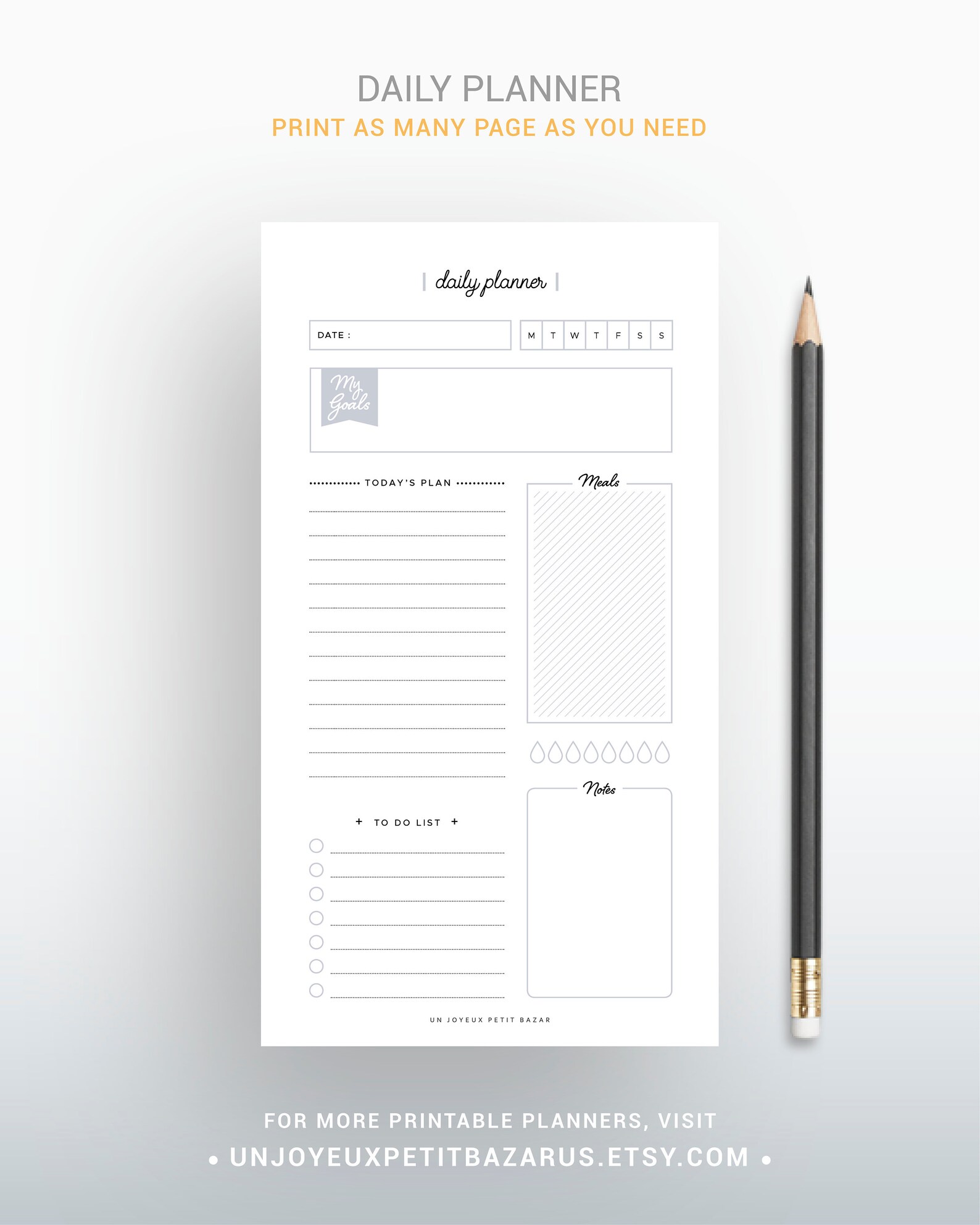 DAILY PLANNER PAGES / Printable / Undated Planner Pages, Blank Daily ...