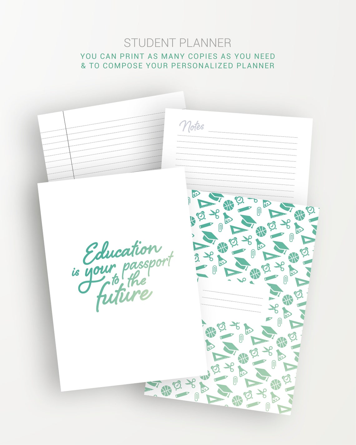 STUDENT PLANNER / Printable / Homework Planner, School, Lesson Planner ...