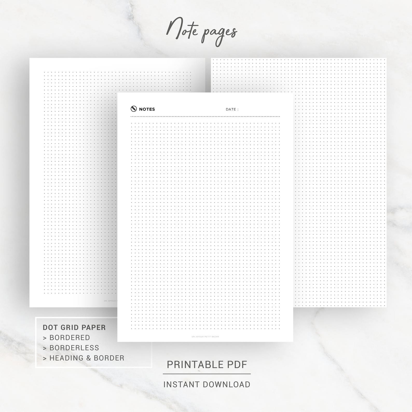 DOT GRID PAPER, Graph Paper & Ruled Paper, Printable, Planner Inserts ...