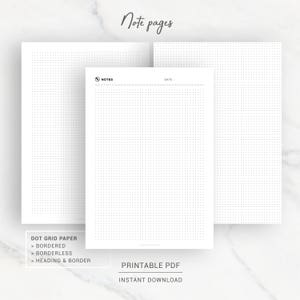 DOT GRID PAPER, Graph Paper & Ruled Paper, Printable, Planner Inserts ...