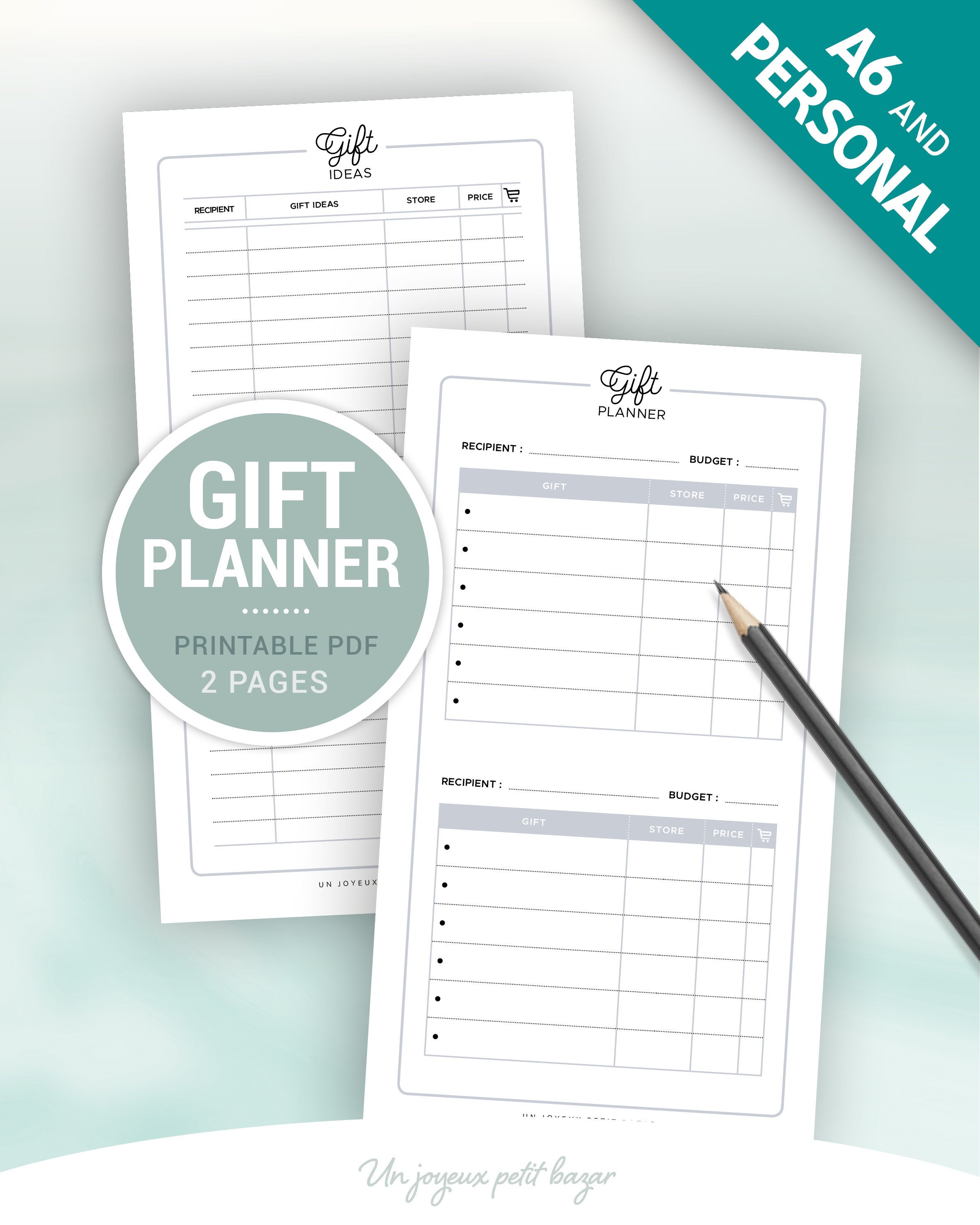 Gift Tracker, Christmas Gift Planner, Birthday Gift Ideas, Family Gift ...