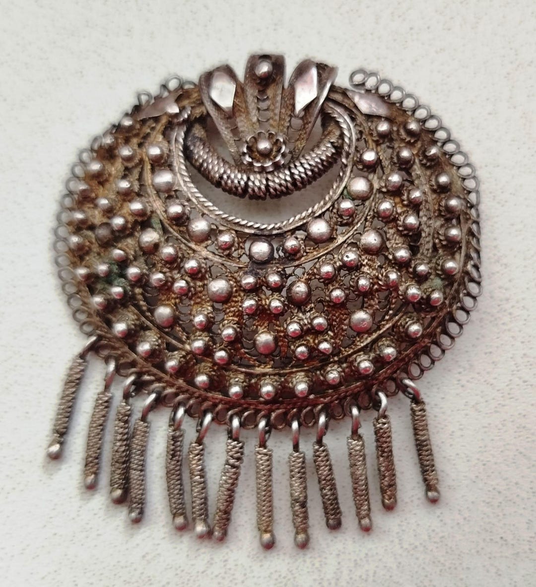 SILVER BROOCH - Vintage Sterling Silver Filigree Bulgarian Wedding - Etsy