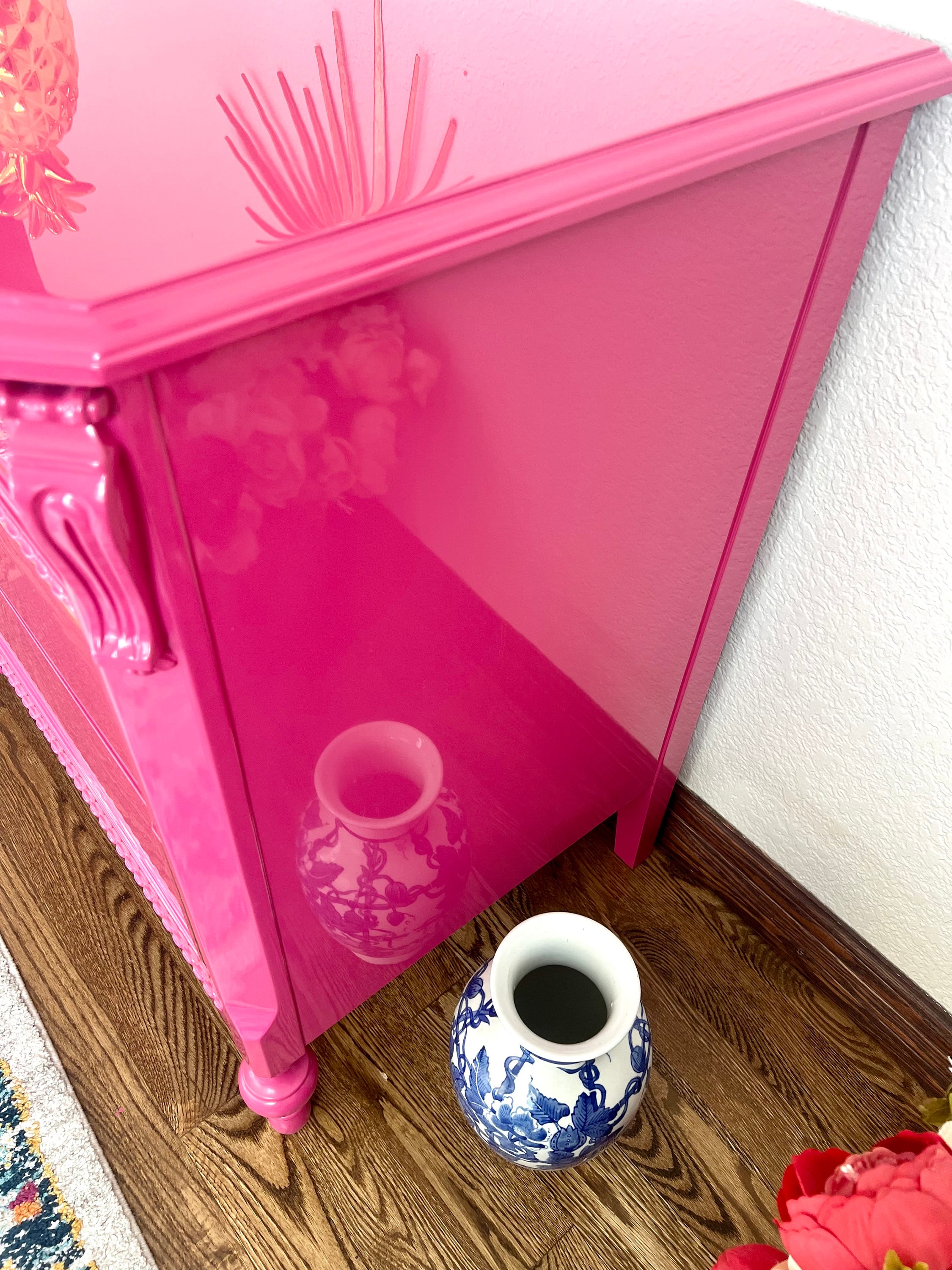 Vintage Hot Pink Hollywood Regency Dresser/buffet/credenza, Storage ...