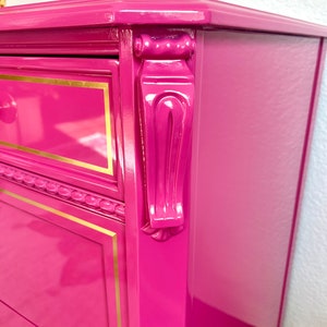 Vintage Hot Pink Hollywood Regency Dresser/buffet/credenza, Storage ...