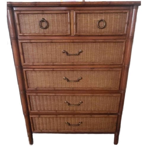 CUSTOMIZABLE Dixie Faux Bamboo Wicker Front Tallboy in the Color of ...