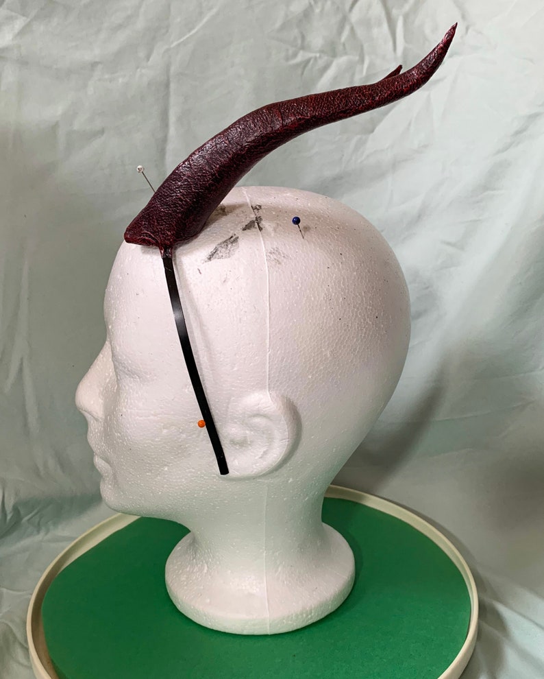 Red Demon Devil Dragon Horns Costume Headpiece Handmade For Halloween Cosplay Etsy
