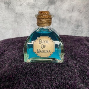 Skyrim Themed Blue Potion Bottle, Elixir of Magicka - Etsy