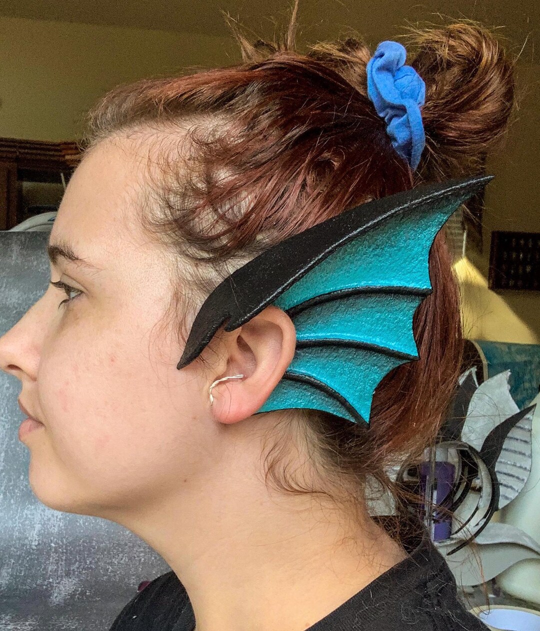 Black and Teal Mermaid/fish Ear Fins - Etsy