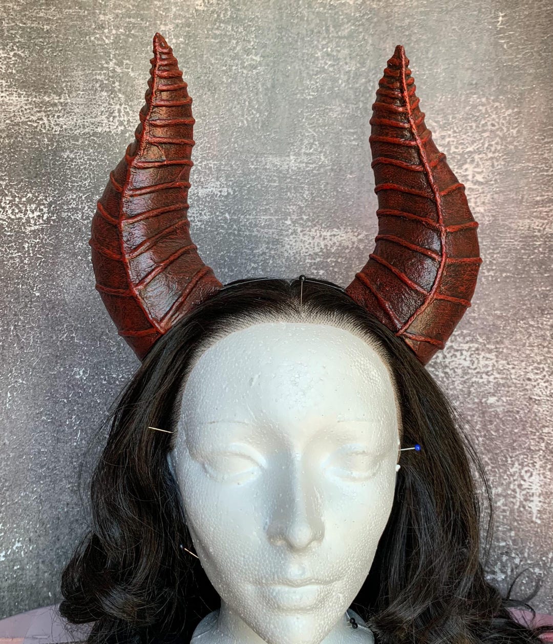 Large Red Demon Horns With Headband - Etsy