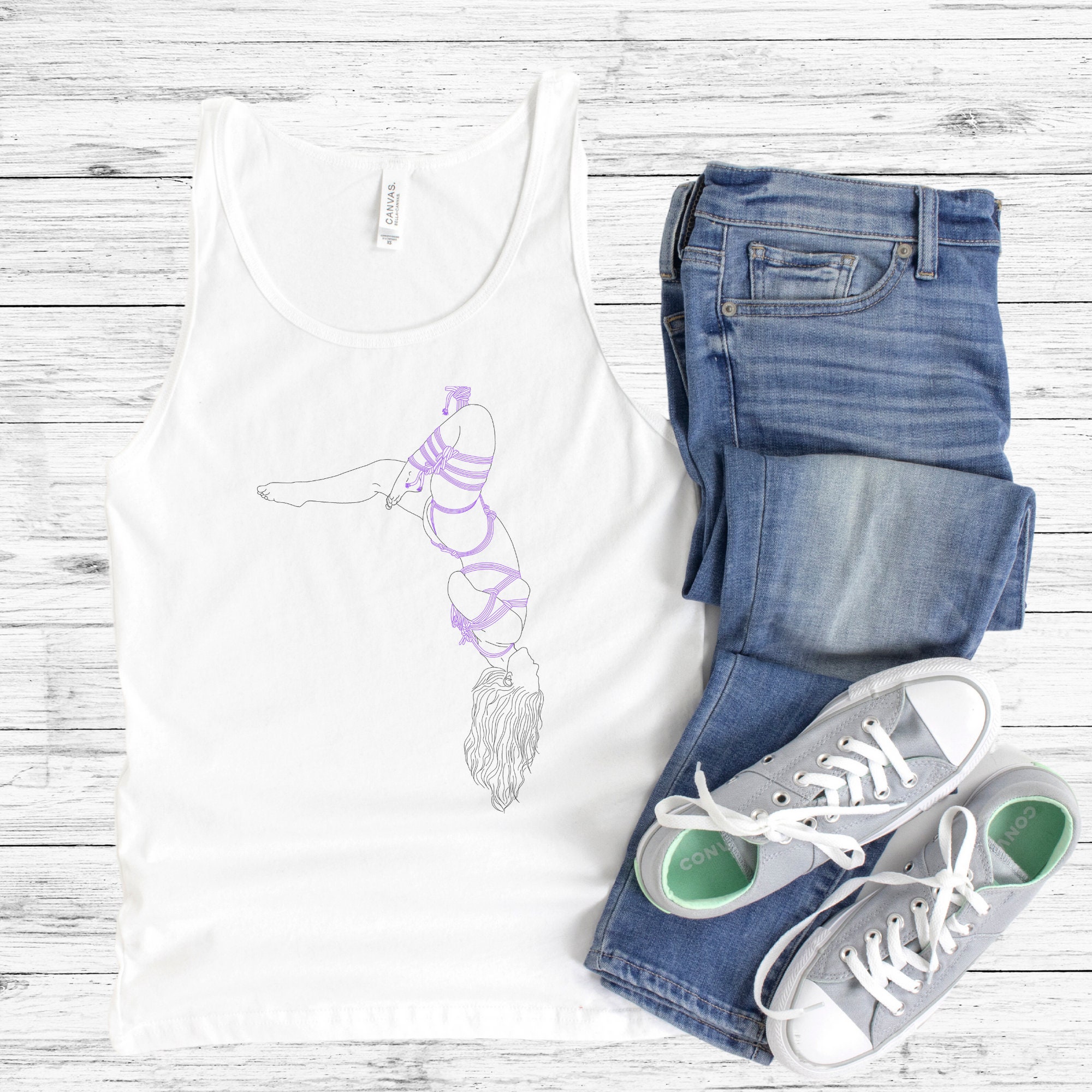 Futomomo Shibari Drawing Premium Unisex Tank Top - Etsy