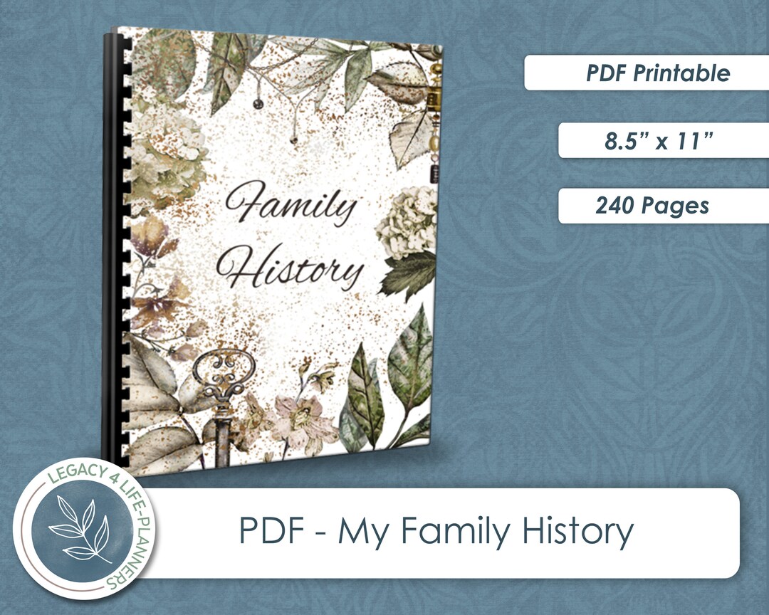My Family History PDF Printable Family History 8.5 X 11 - Etsy