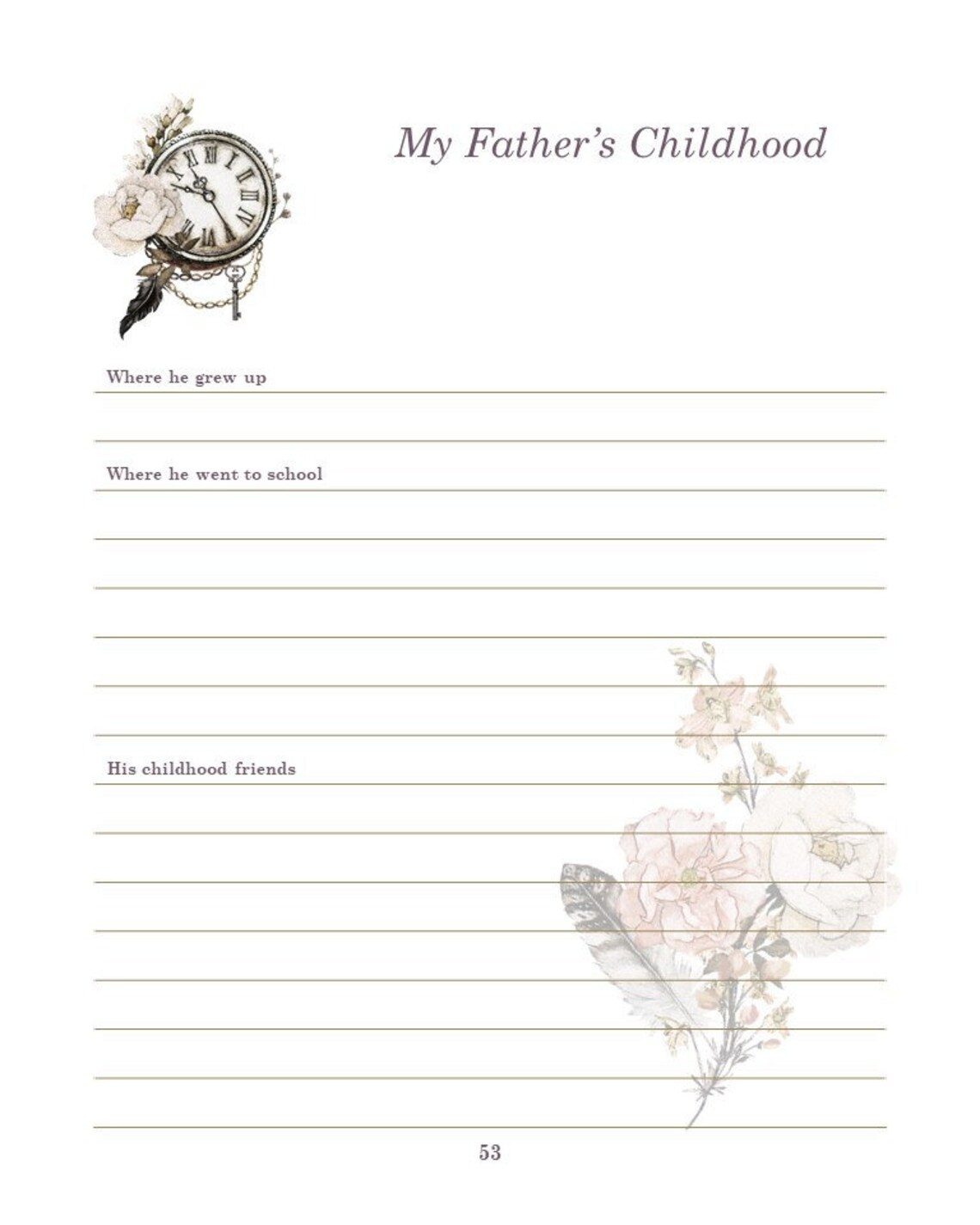 My Family History PDF Printable Family History 8.5 X 11 - Etsy