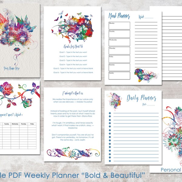Editable Life Planner - Etsy