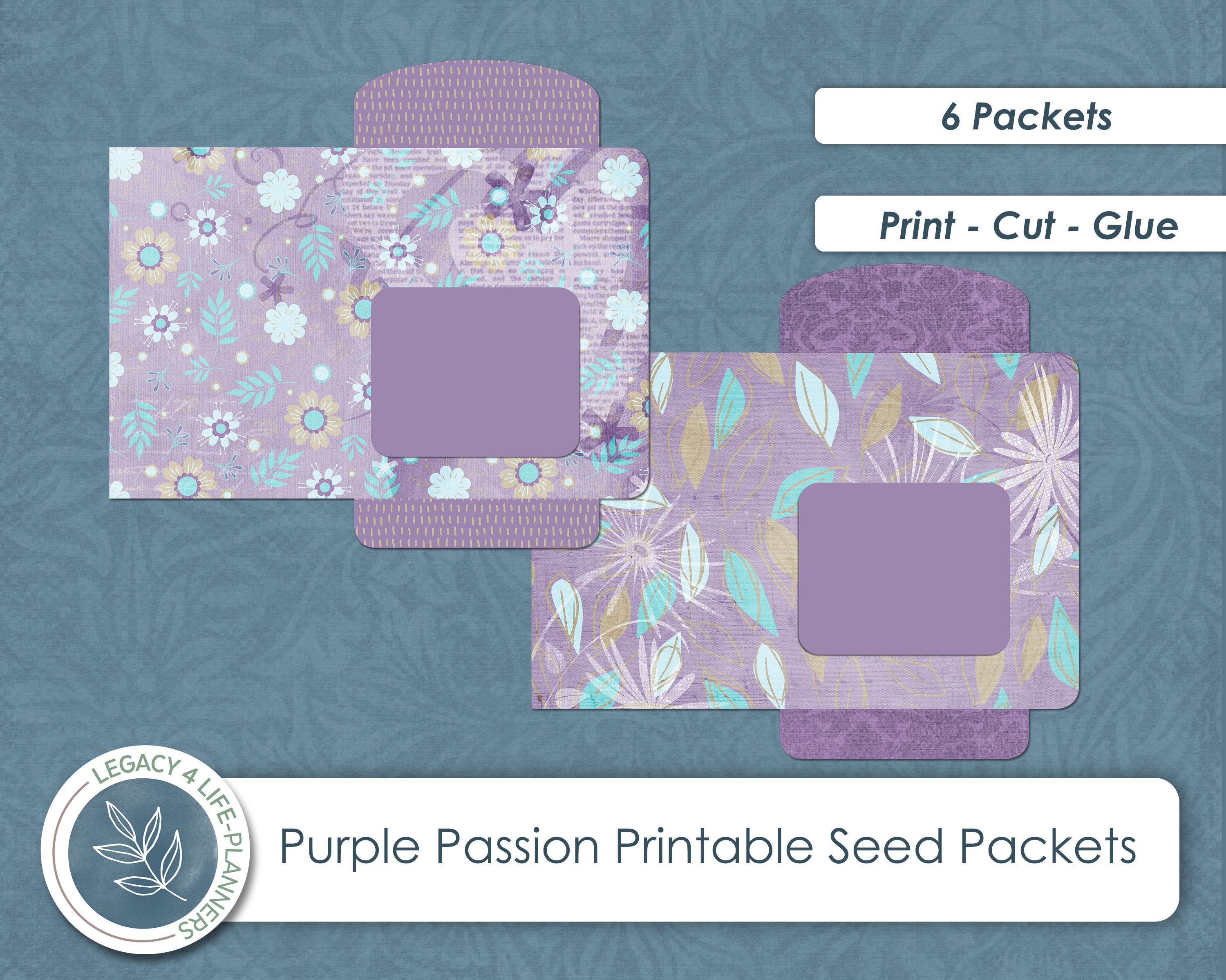 Printable Seed Packets Purple Passion Save Your Seeds - Etsy