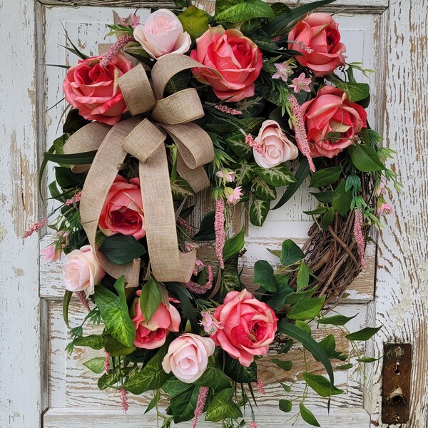 Rose Wreath - Etsy
