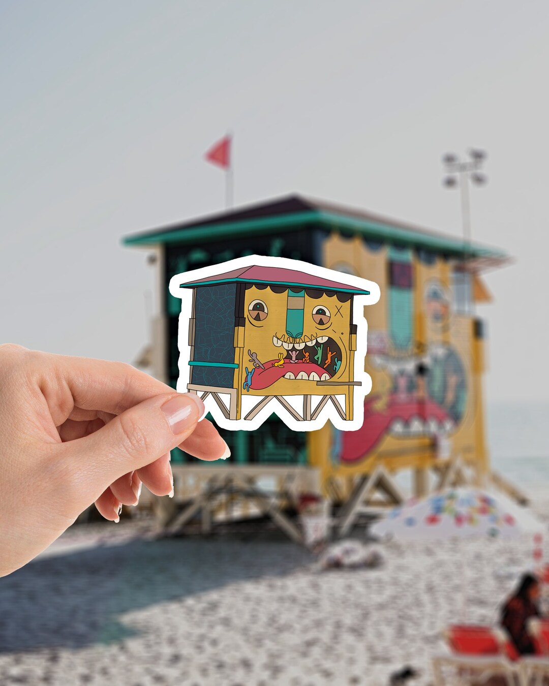 Tel Aviv Beach Lifeguard Tower Sticker - Etsy
