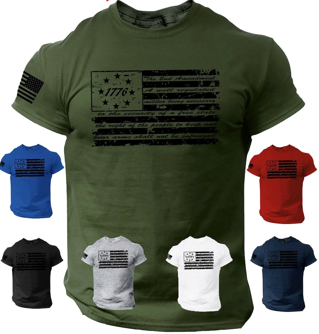 USA Flag Shirt 2nd Amendment T Shirt Patriotic American Rights Veteran ...