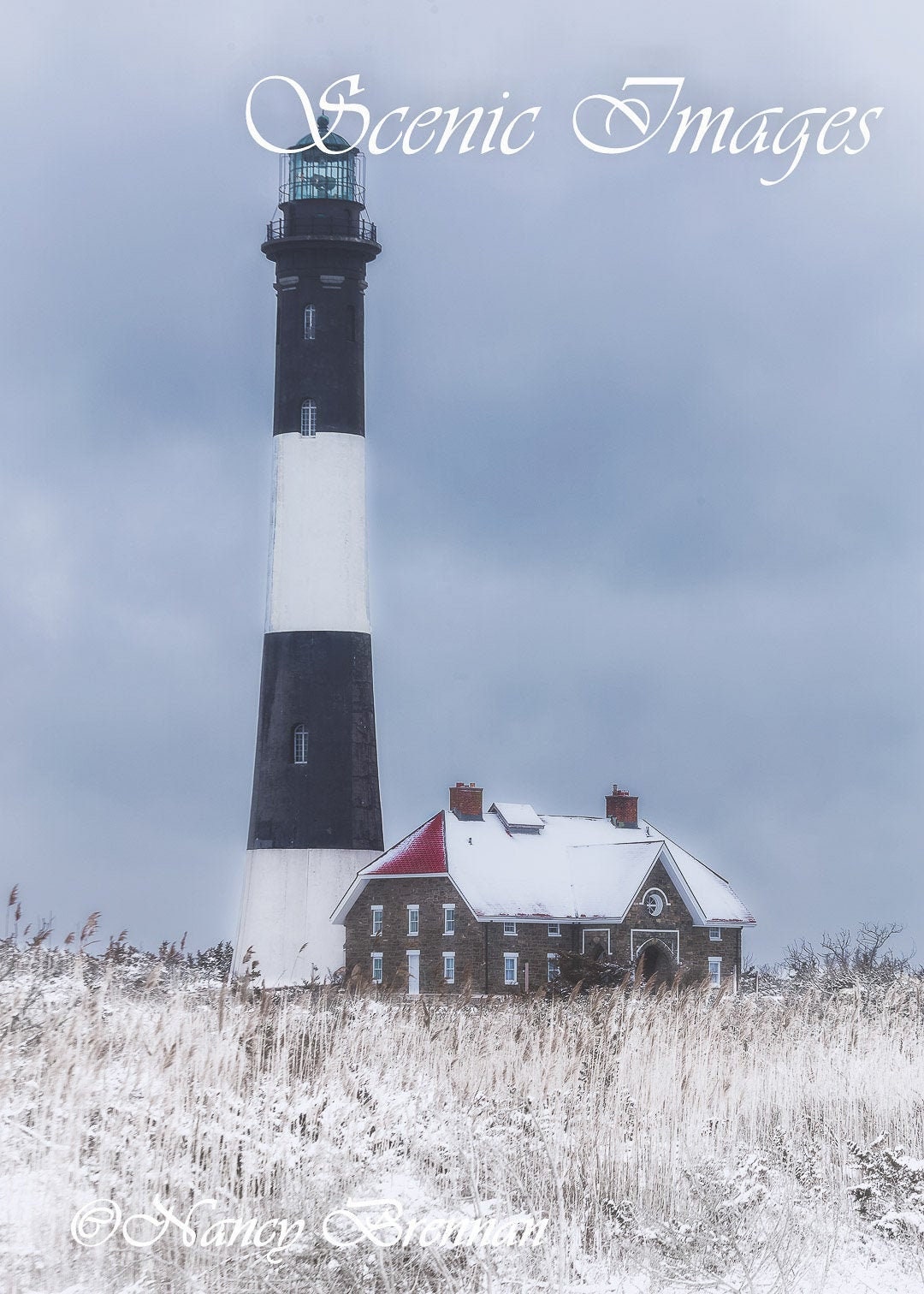 Fire Island Lighthouse in the Snow - Etsy