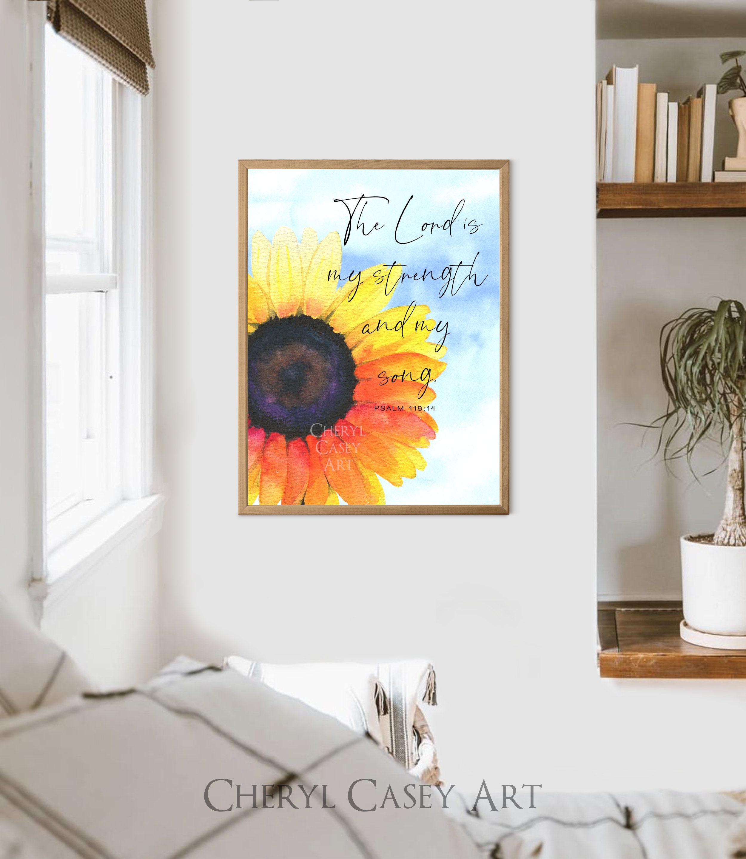 Sunflower Bible Verse Art Print From Watercolor Painting by - Etsy