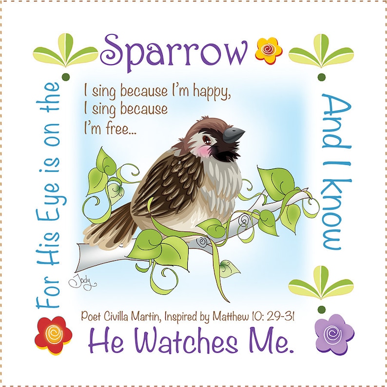 Sparrow - I Sing Because....magnets and More - Etsy