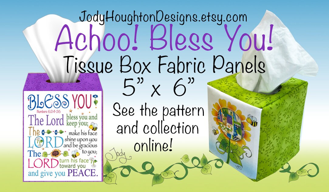 Achoo Bless You Tissue Box Panel and Pattern - Etsy