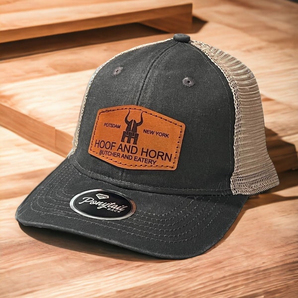 Custom Ponytail Hat Leather Patch - Etsy