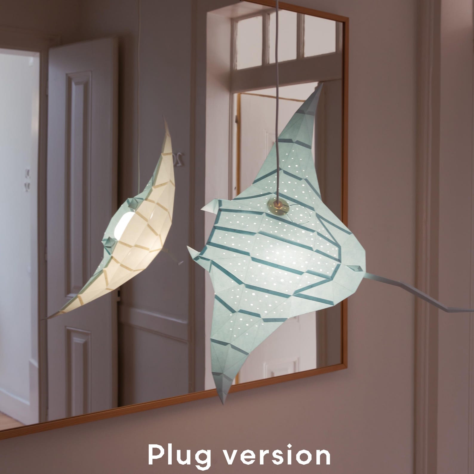 Manta Ray DIY Pendant Paperlamp Kit - Plug Version ( Pre-cut Papercraft ...