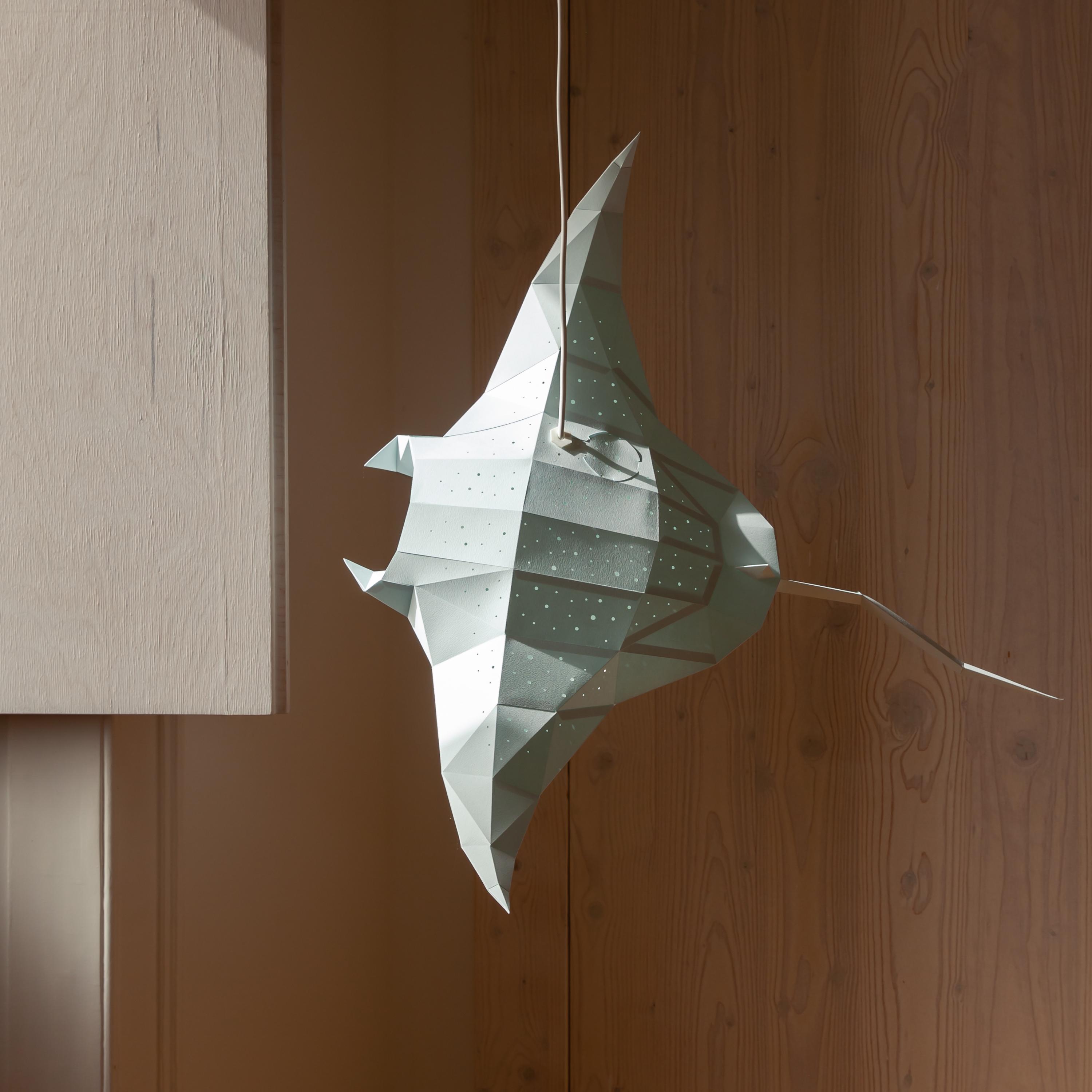 Manta Ray DIY Pendant Paperlamp Kit - Plug Version ( Pre-cut Papercraft ...