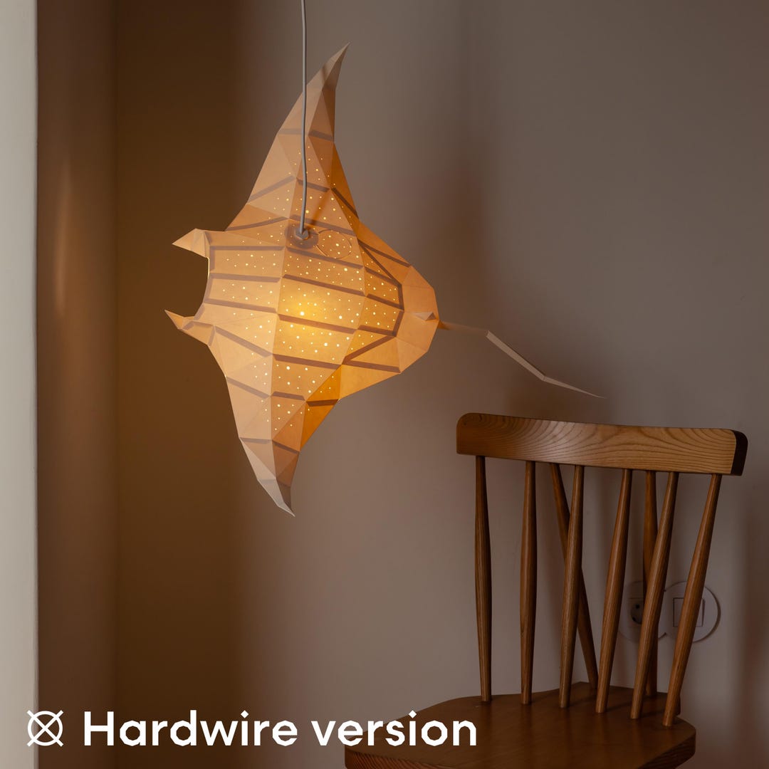 Manta Ray - DIY Pendant Paperlamp | Ceiling Hardwire Version - Etsy Canada
