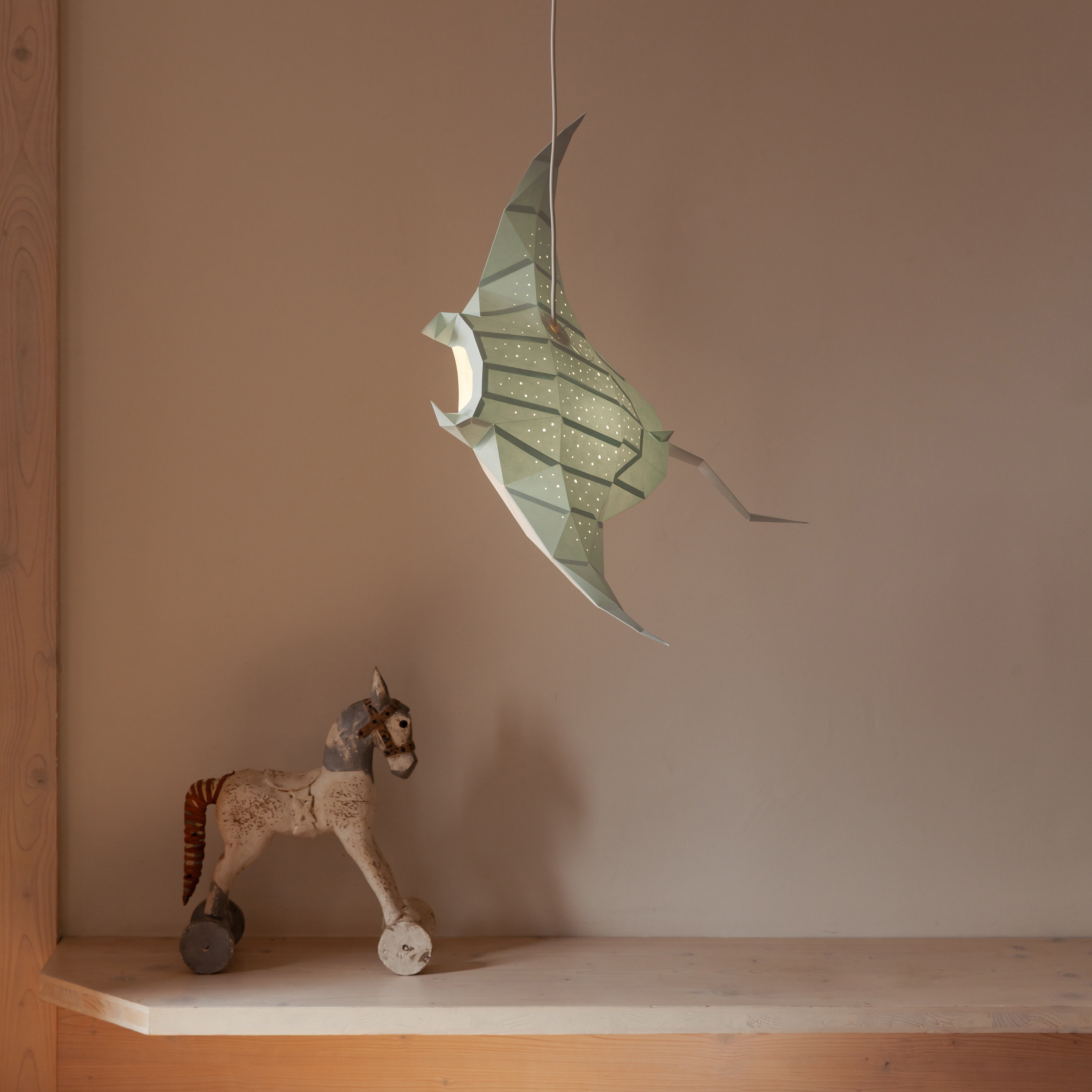 Manta Ray DIY Pendant Paperlamp Kit - Plug Version ( Pre-cut Papercraft ...