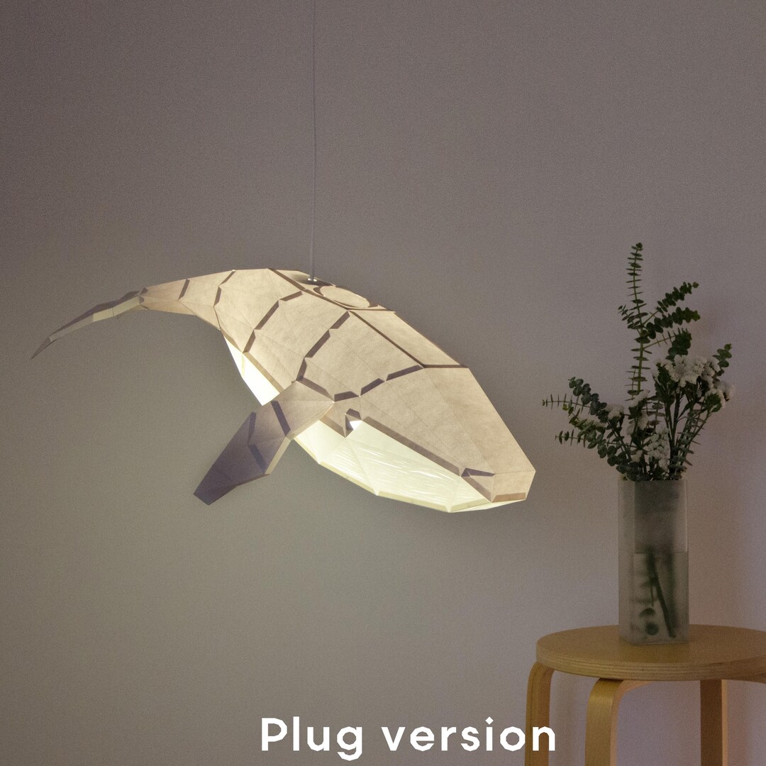 Humpback Whale DIY Pendant Paperlamp Kit - Plug Version ( Pre-cut ...