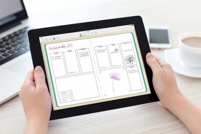 Teal Digital Bullet Journal for Goodnotes iPad & iPhone - Etsy