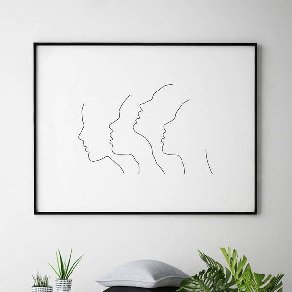 Abstract Face Print - Etsy