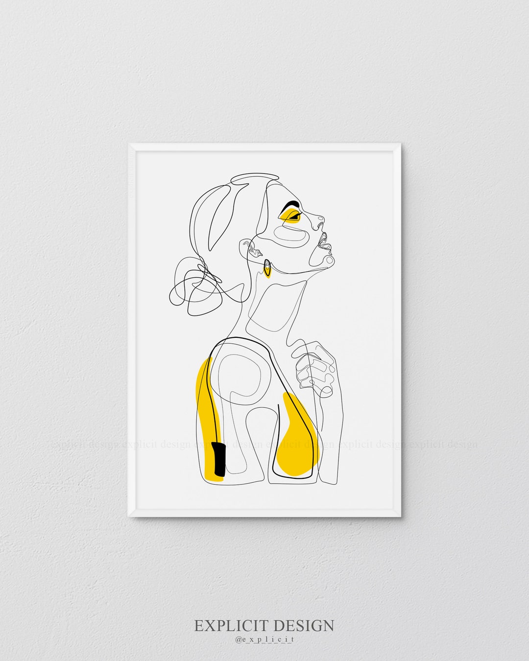 Abstract Line Illustration, Minimal Face Drawing in Lines, Printable ...