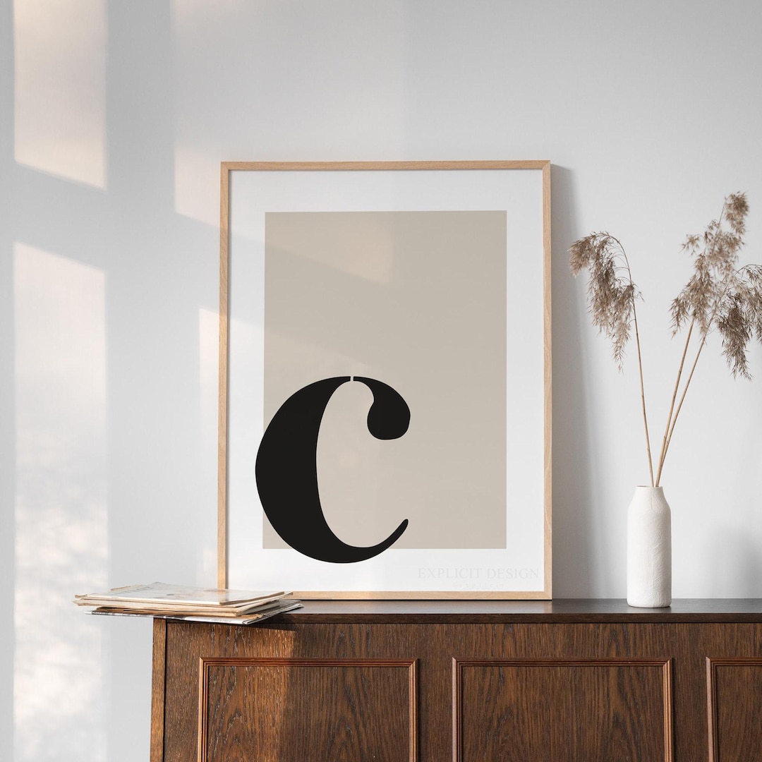 Extra Large Letter C Printable Art | Family Name Initial Poster ...