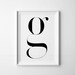 Small G Letter Printable Bold Character Poster Black White - Etsy