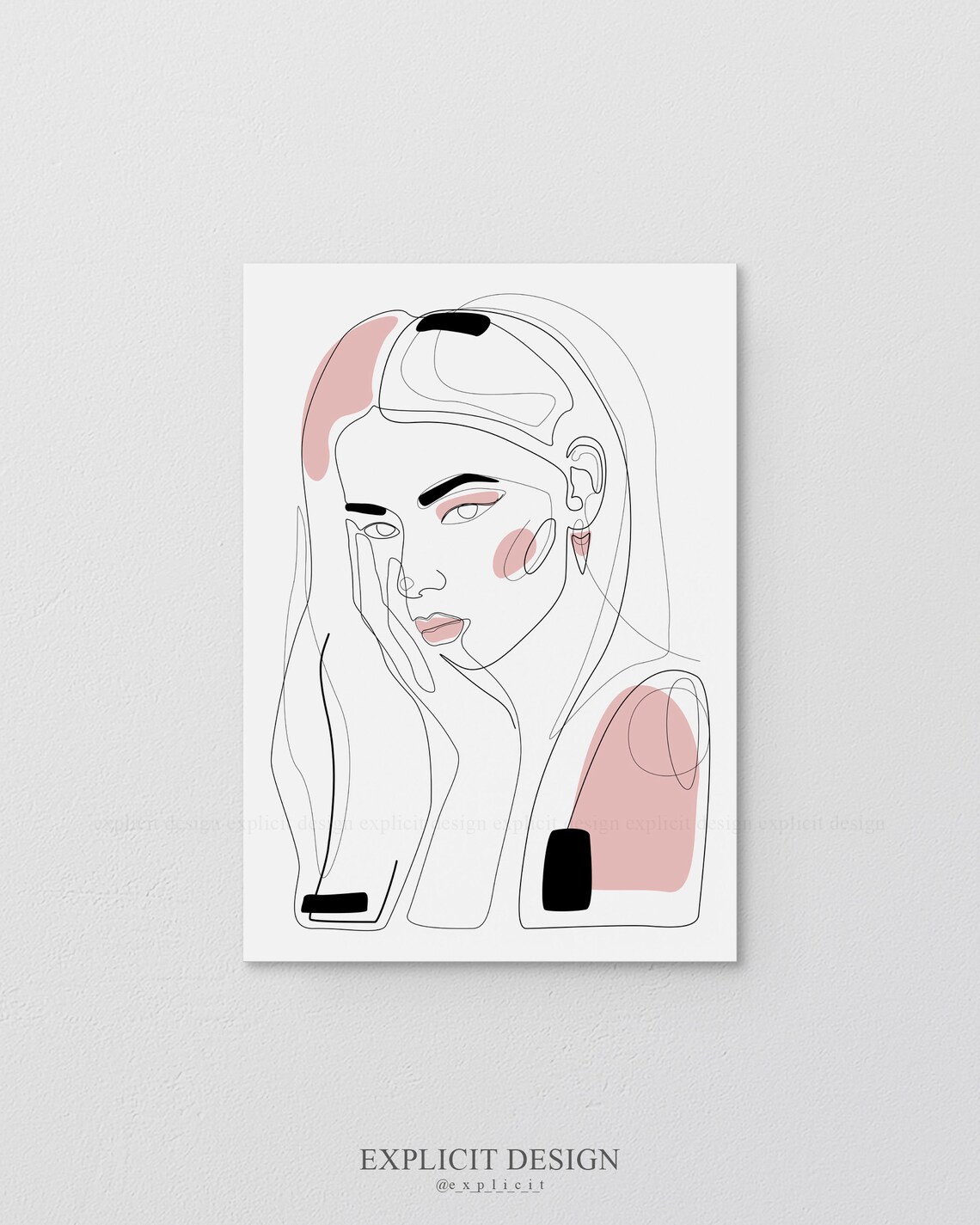 Printable Line Illustration Minimal Face Drawing in Lines - Etsy