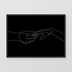 Printable Hand Holding Contour Drawing in Line Proposing - Etsy