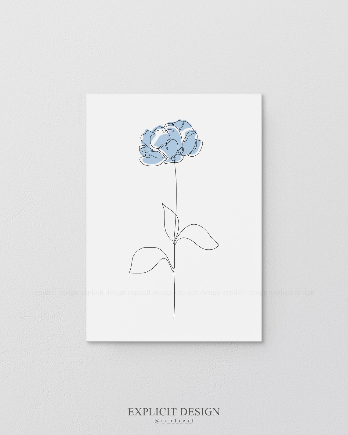 Printable Minimalist One Line Peony Flower Drawing Abstract - Etsy