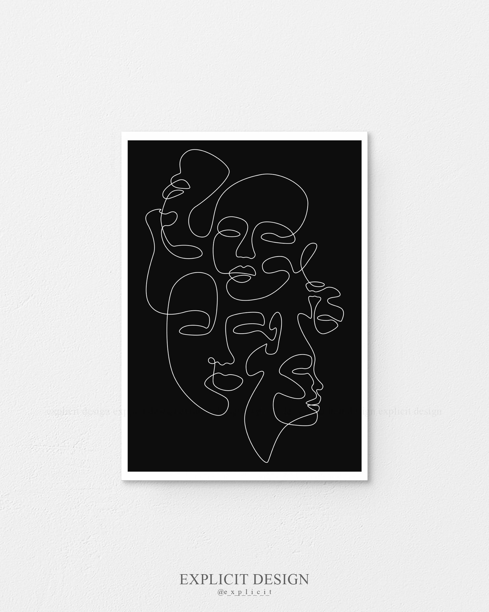Face Contour Drawing Printable Minimal One Line Sketch - Etsy