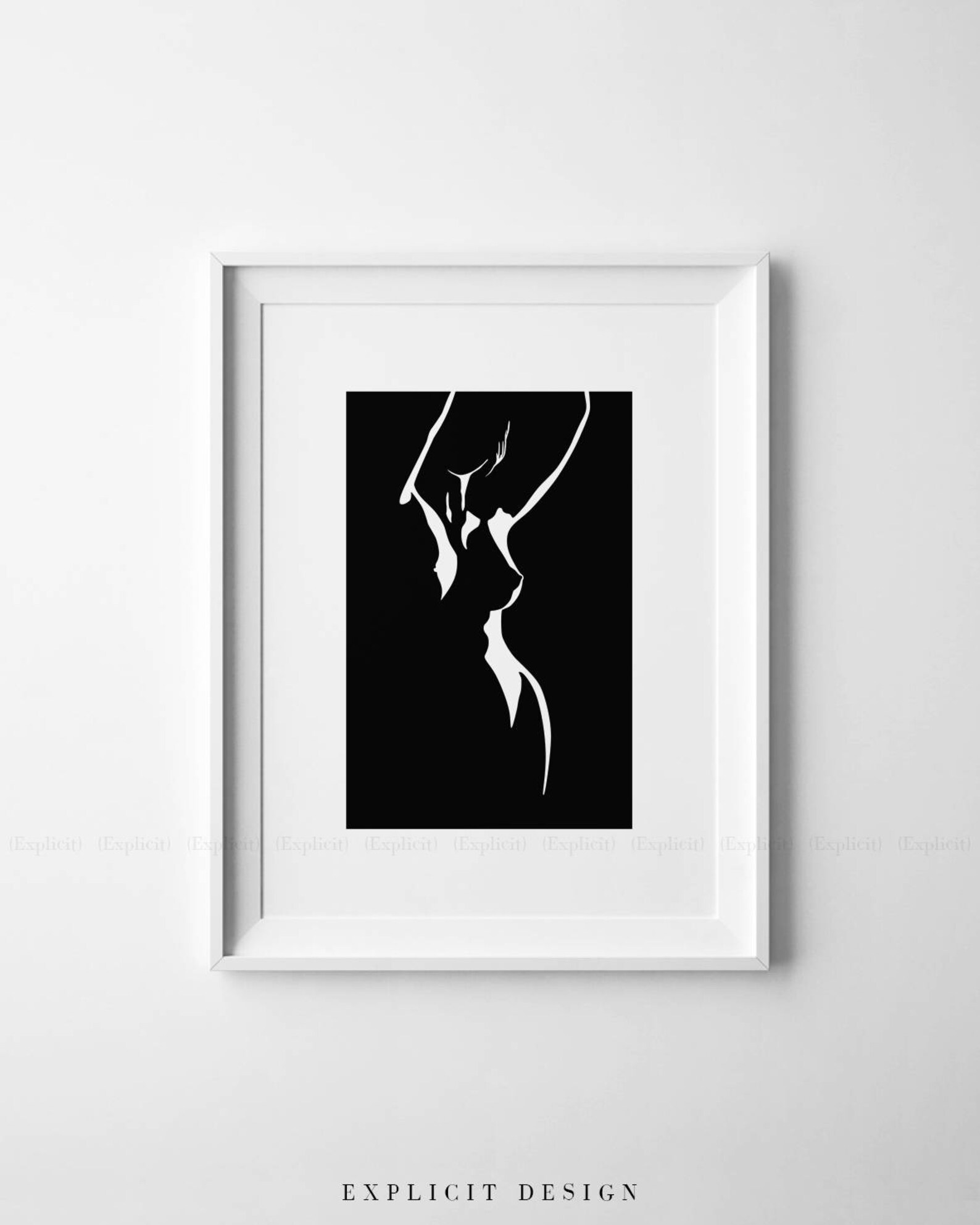 White Female Shadow Printable Art Set of 3 Minimalist Black - Etsy