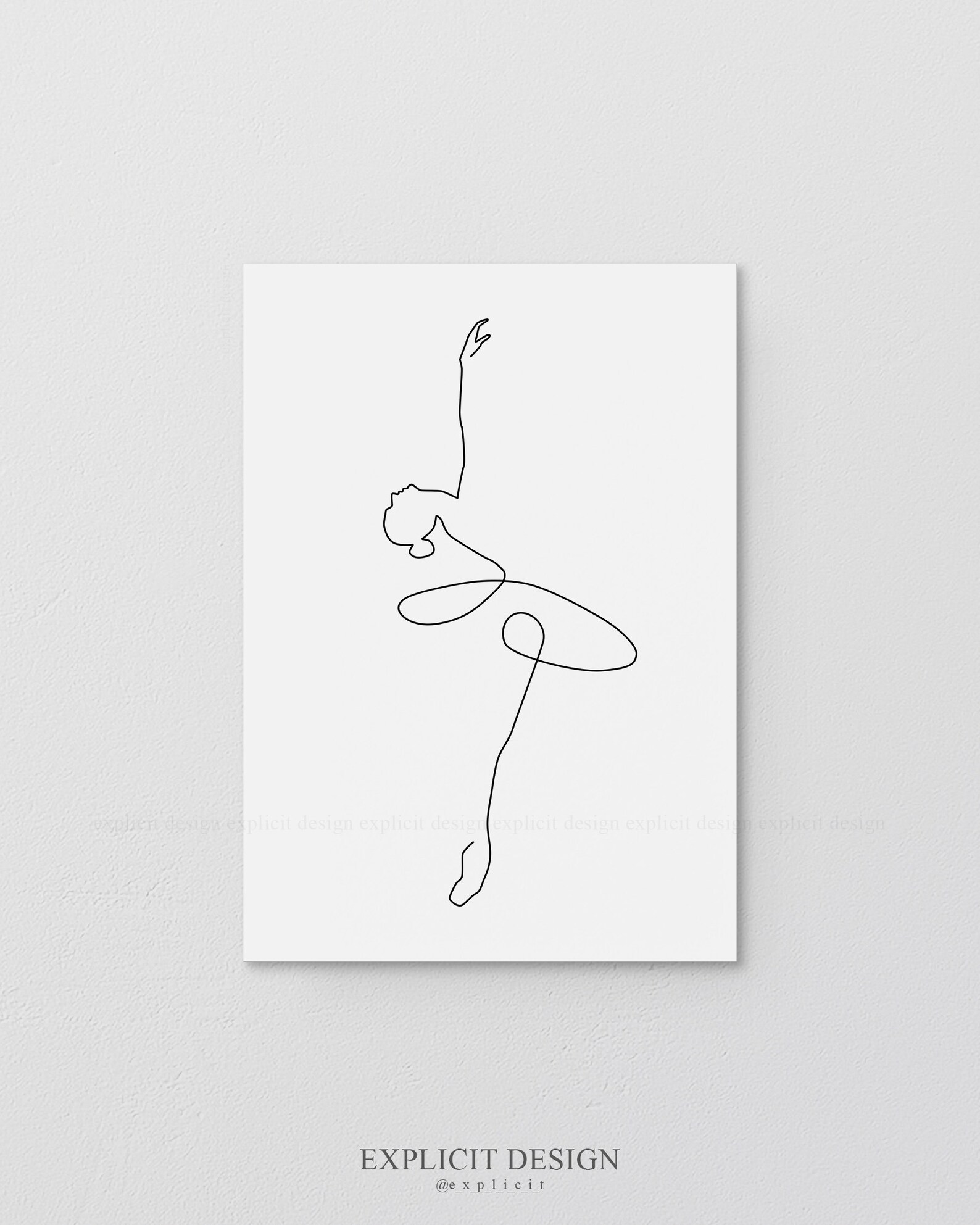 Abstract Ballerina Printable One Line Body Print Black White - Etsy