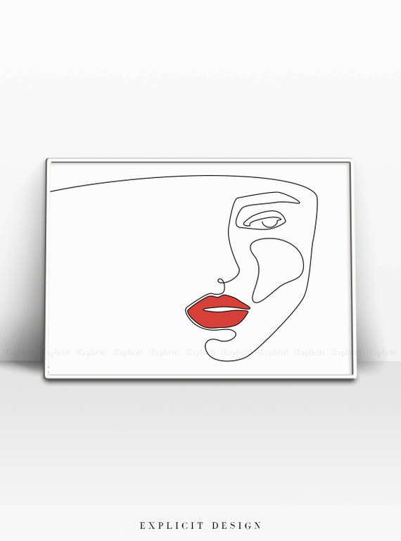 Red Lips Outline