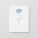 Blue Rose Drawing Printable, Abstract Minimalist Art, Thin Roses Print ...