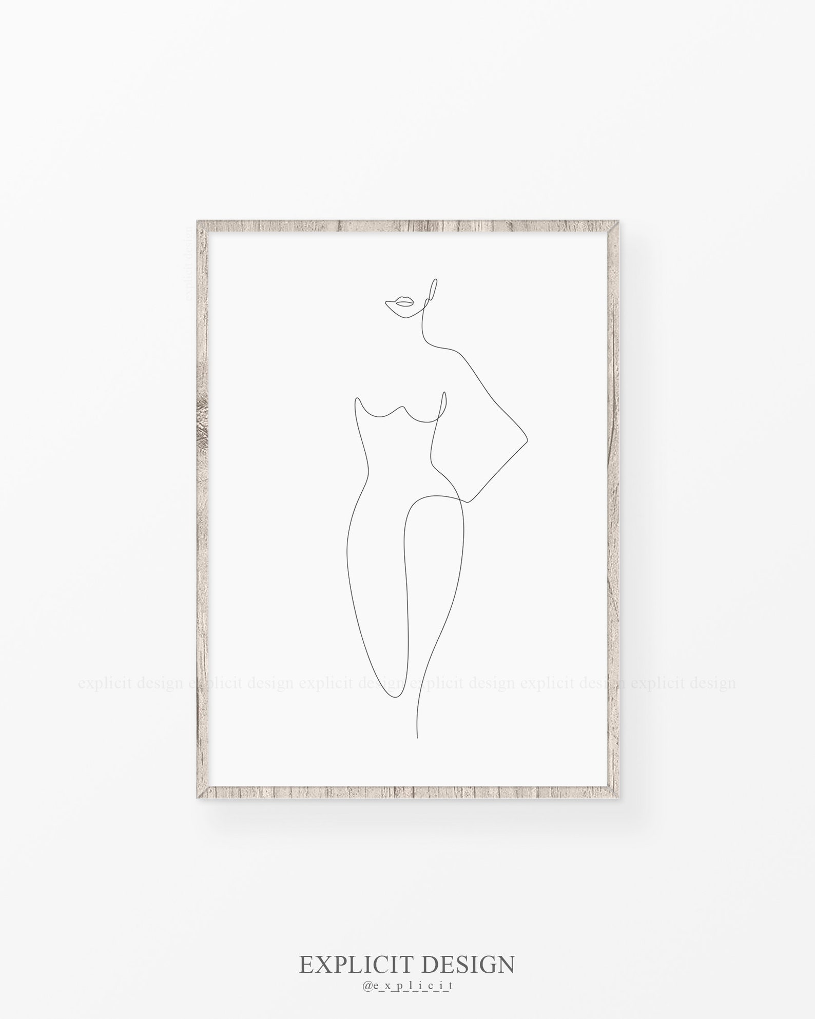 One Line Female Figure Printable Minimalist Contour Drawing - Etsy
