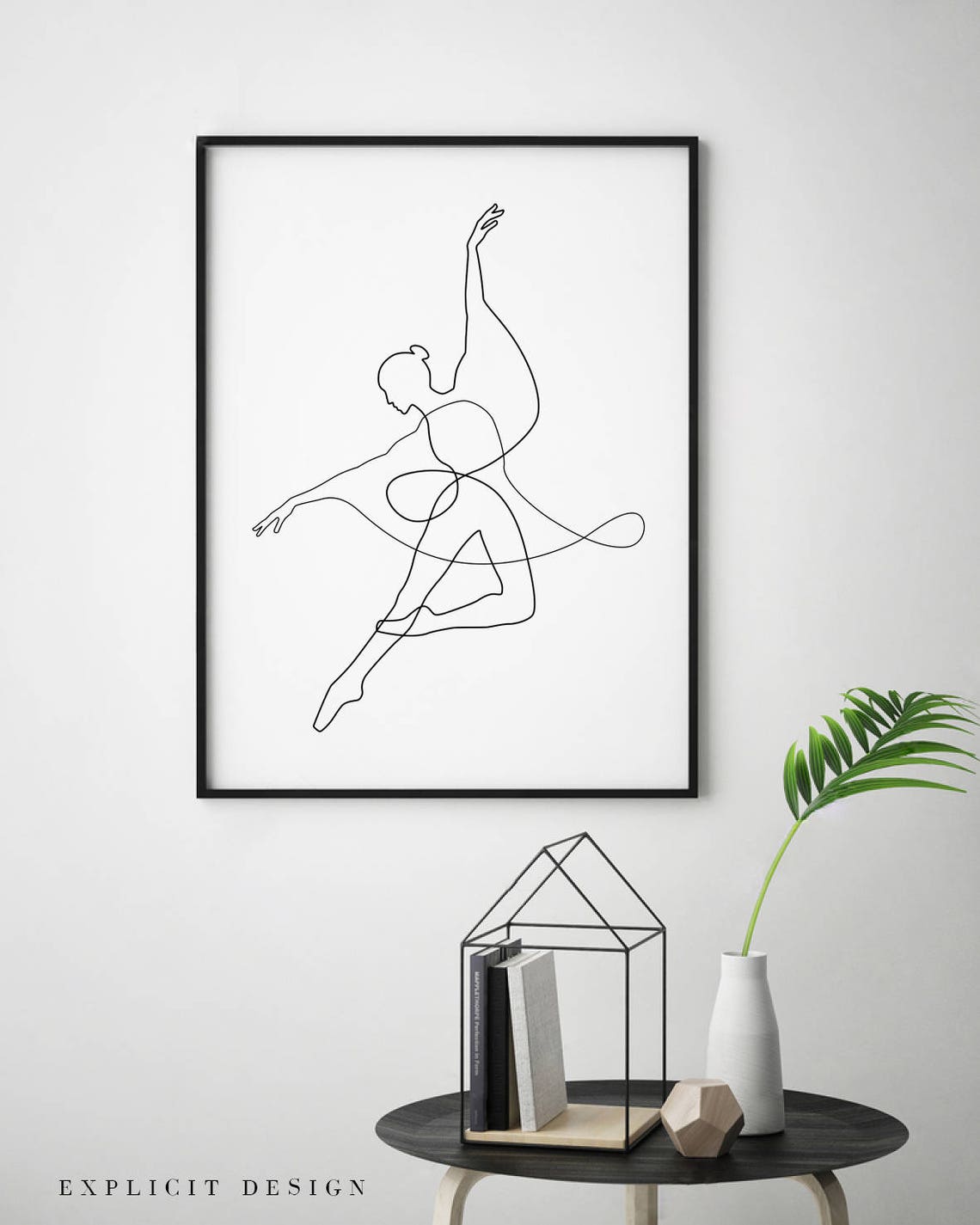 Printable Abstract Dancer One Line Ballerina Body Print | Etsy