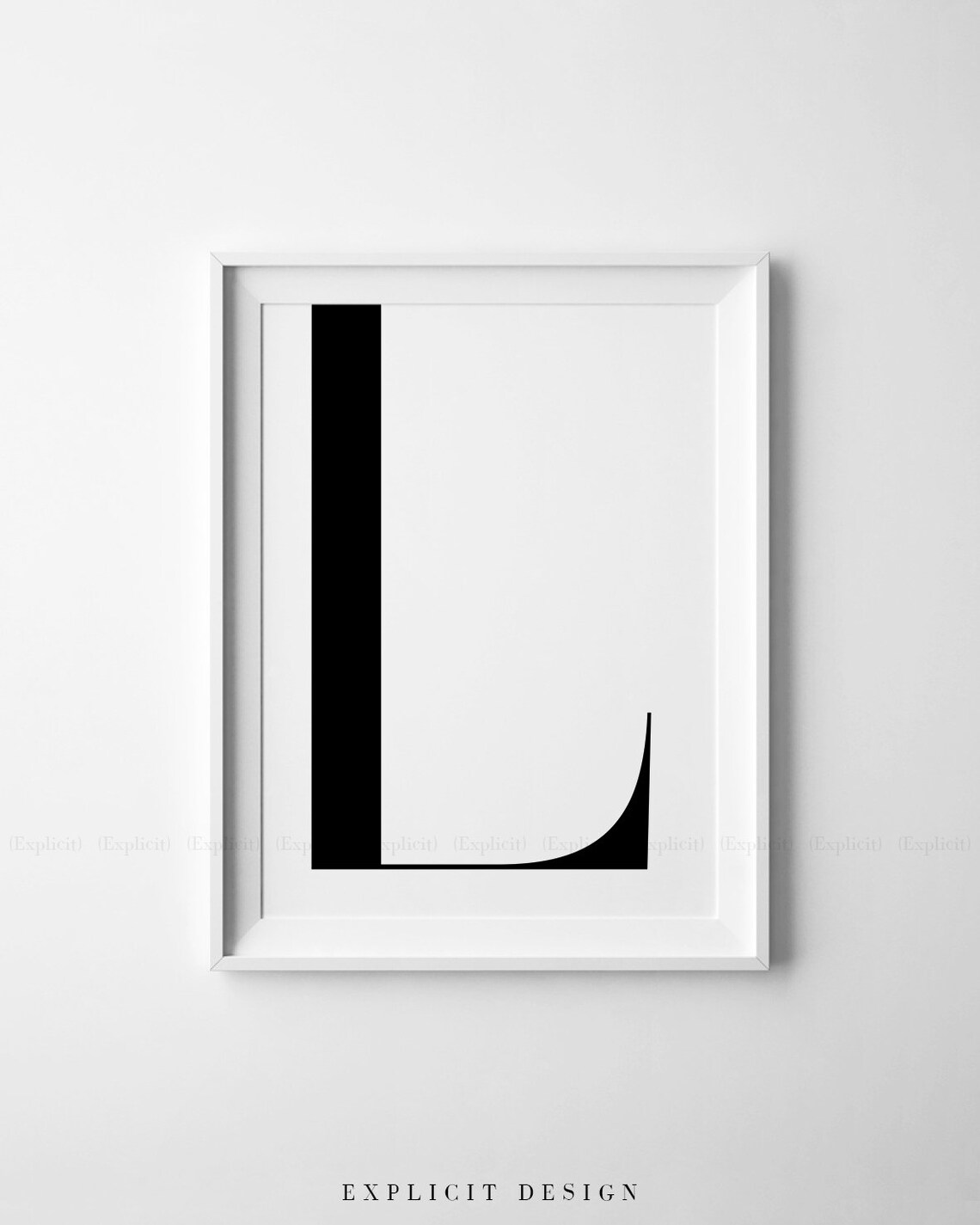 Large L Letter Printable Complementing Poster Black and - Etsy