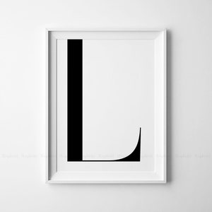 Large L Letter Printable, Complementing Poster, Black and White ...