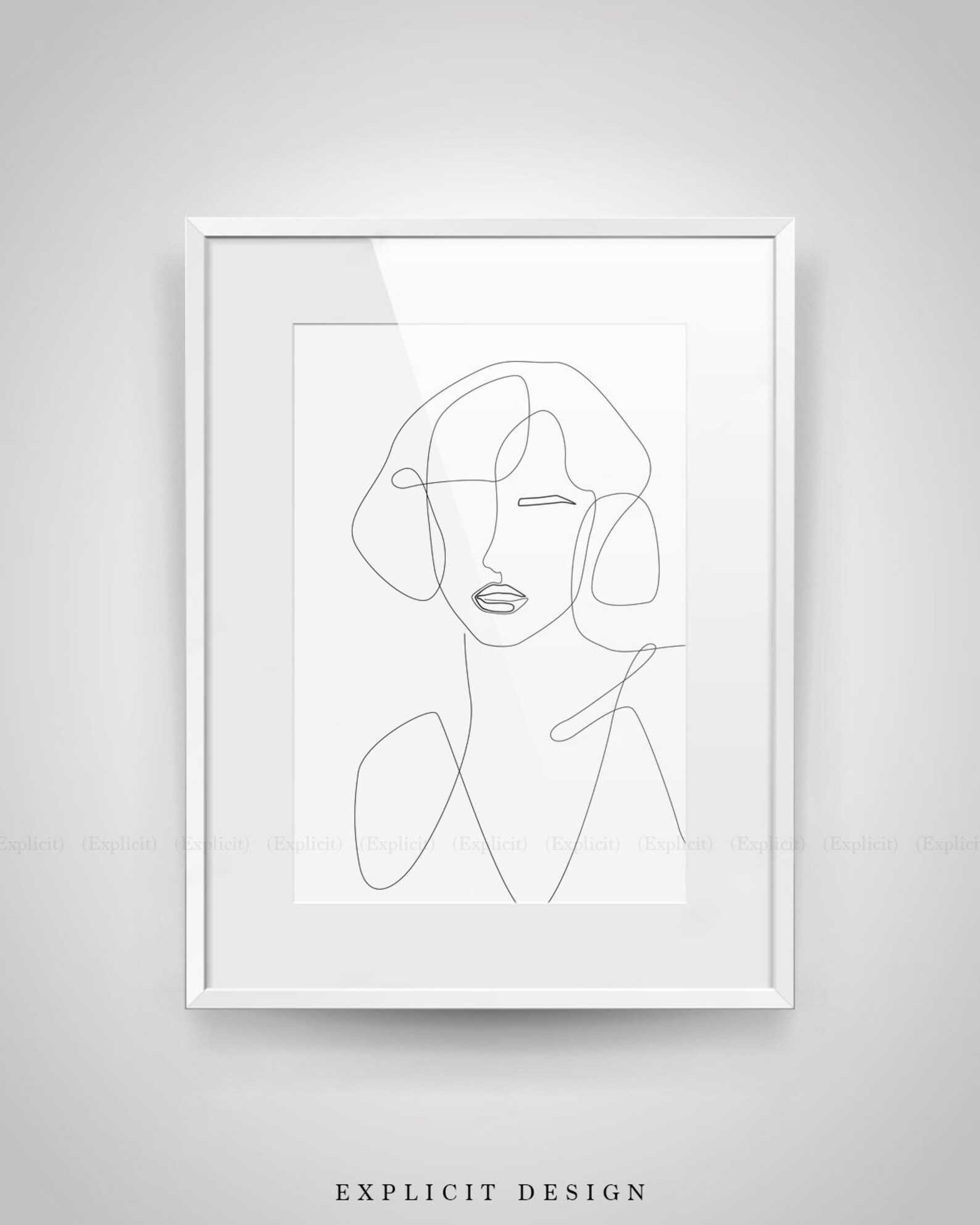 Face Outline Printable One Line Drawing Print Feminist | Etsy